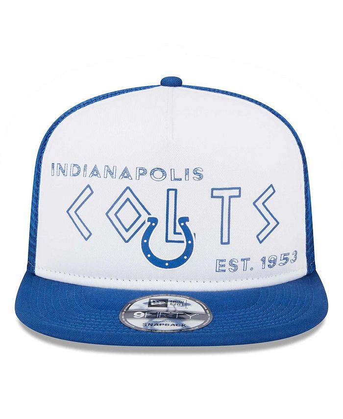 New Era Men's White, Royal Indianapolis Colts Banger 9FIFTY Trucker ...