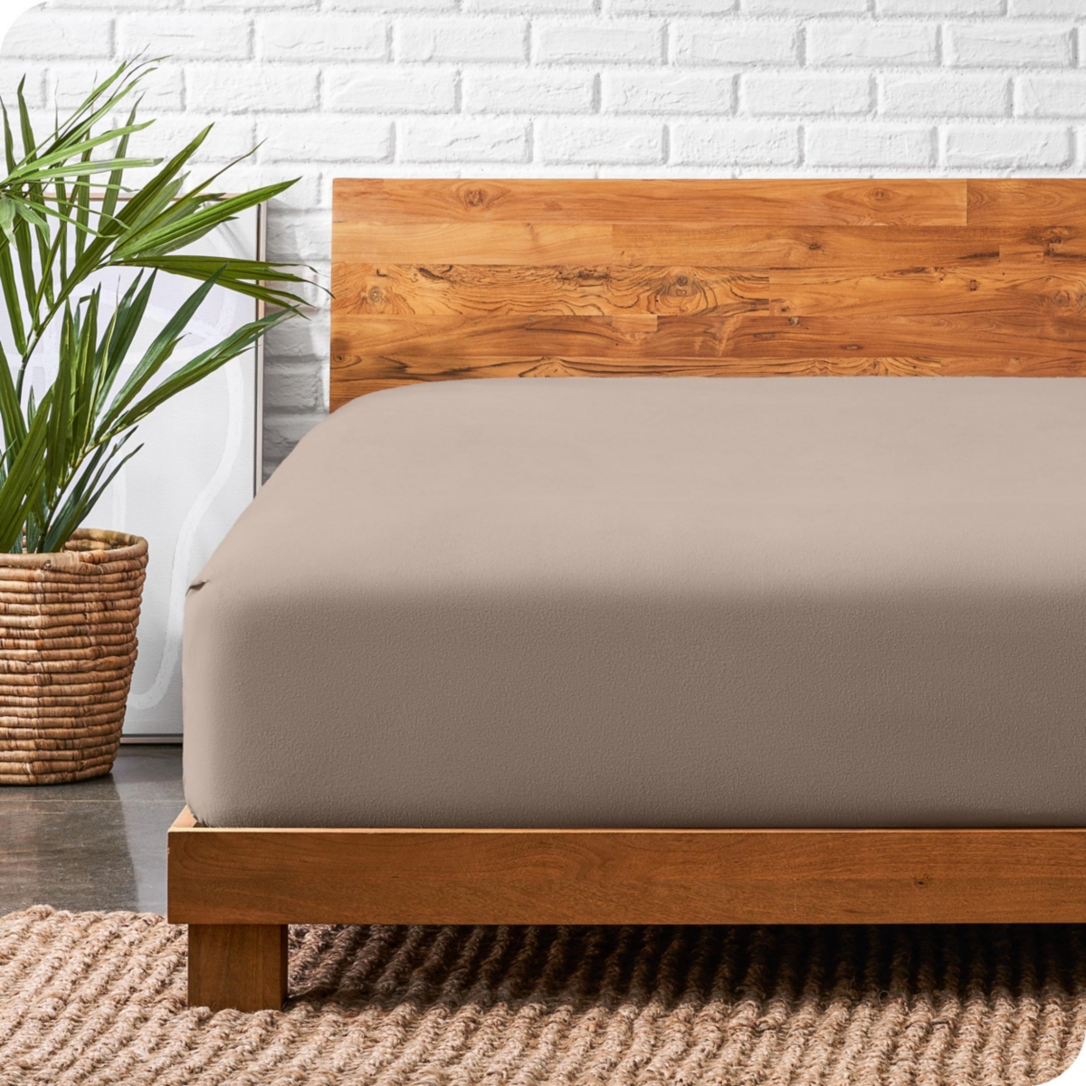 Click here for Bare Home Cotton Flannel Fitted Sheet King - Taupe prices