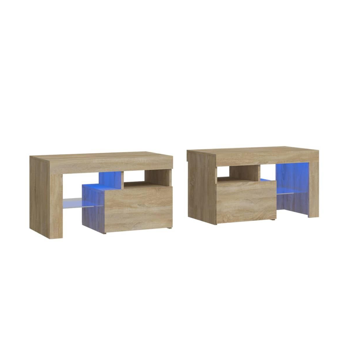 Click here for Bedside Cabinets 2 pcs with Led Lights Sonoma Oak... prices