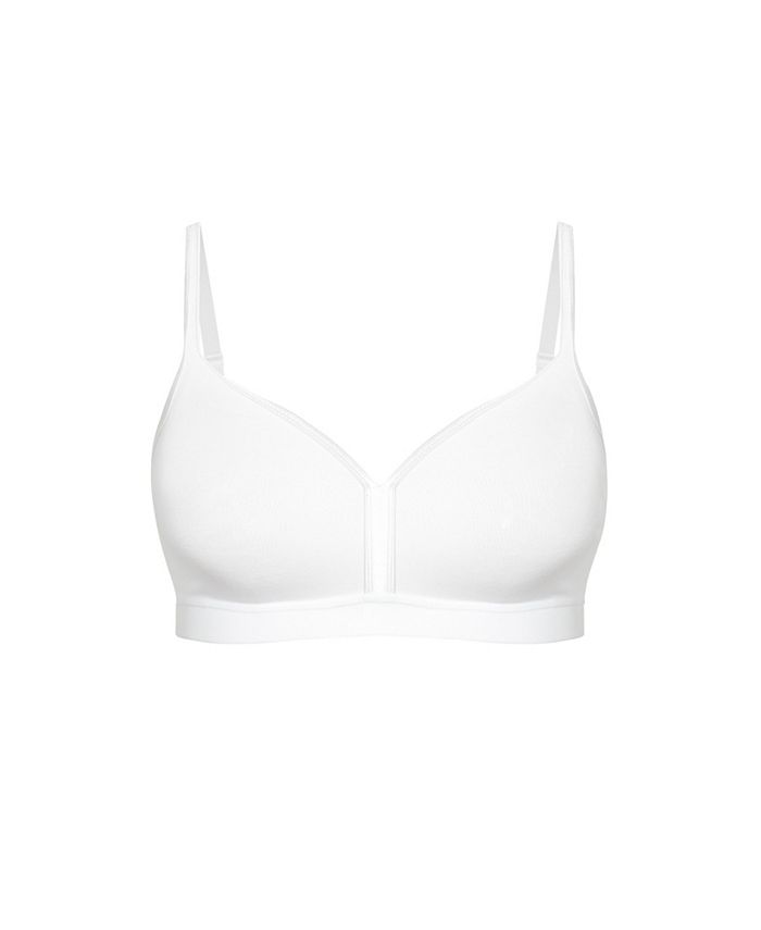 AVENUE Plus Size Basic Cotton Bra - white - Macy's