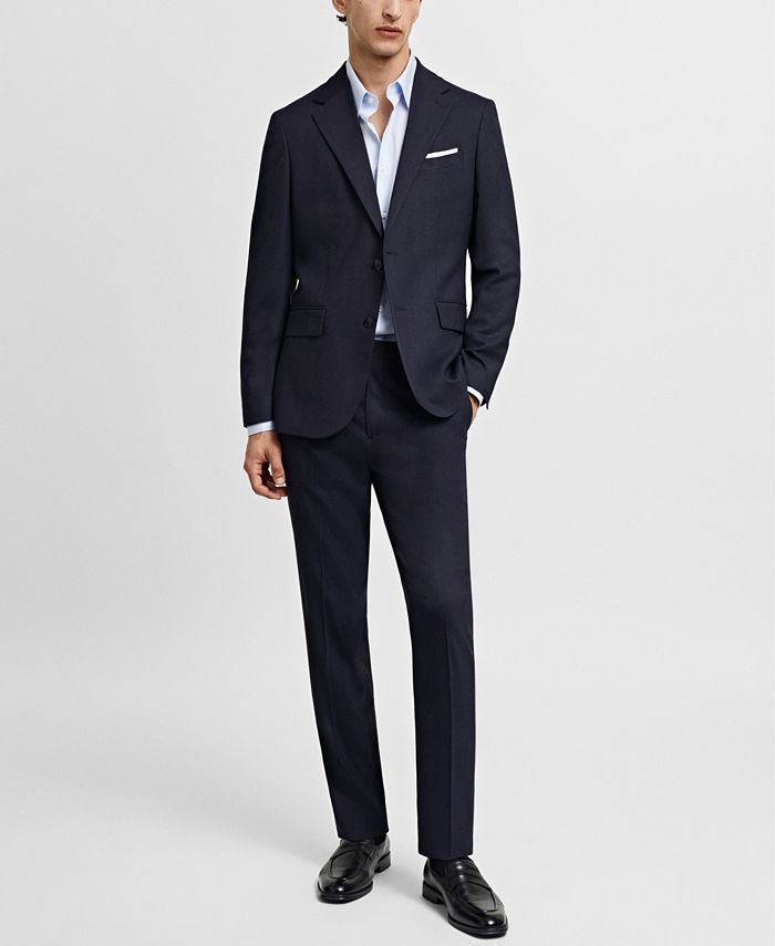 MANGO Men's Slim-Fit Herringbone Wool Suit Jacket - Macy's