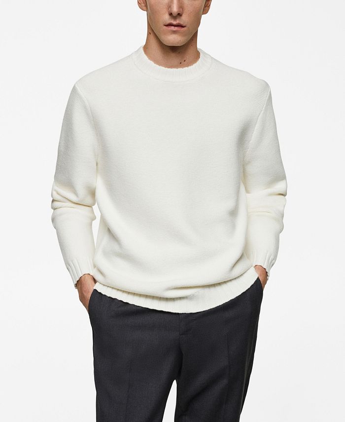 MANGO Men's Ribbed Details Knitted Sweater - Macy's