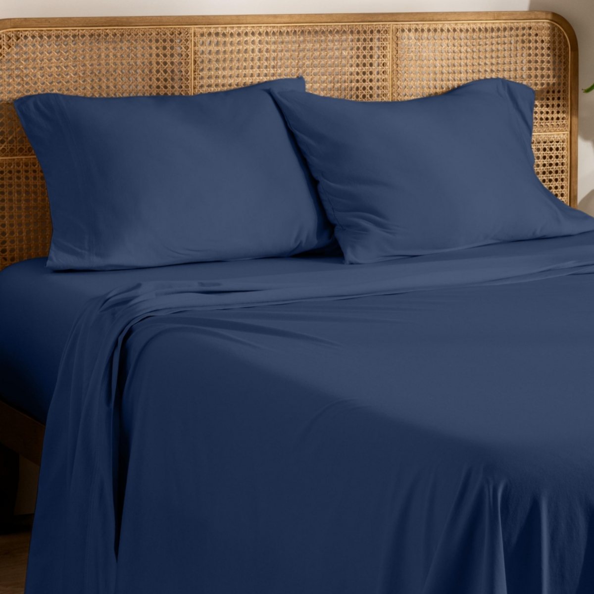 Click here for Bare Home Organic Jersey Sheet Set - Dark blue prices