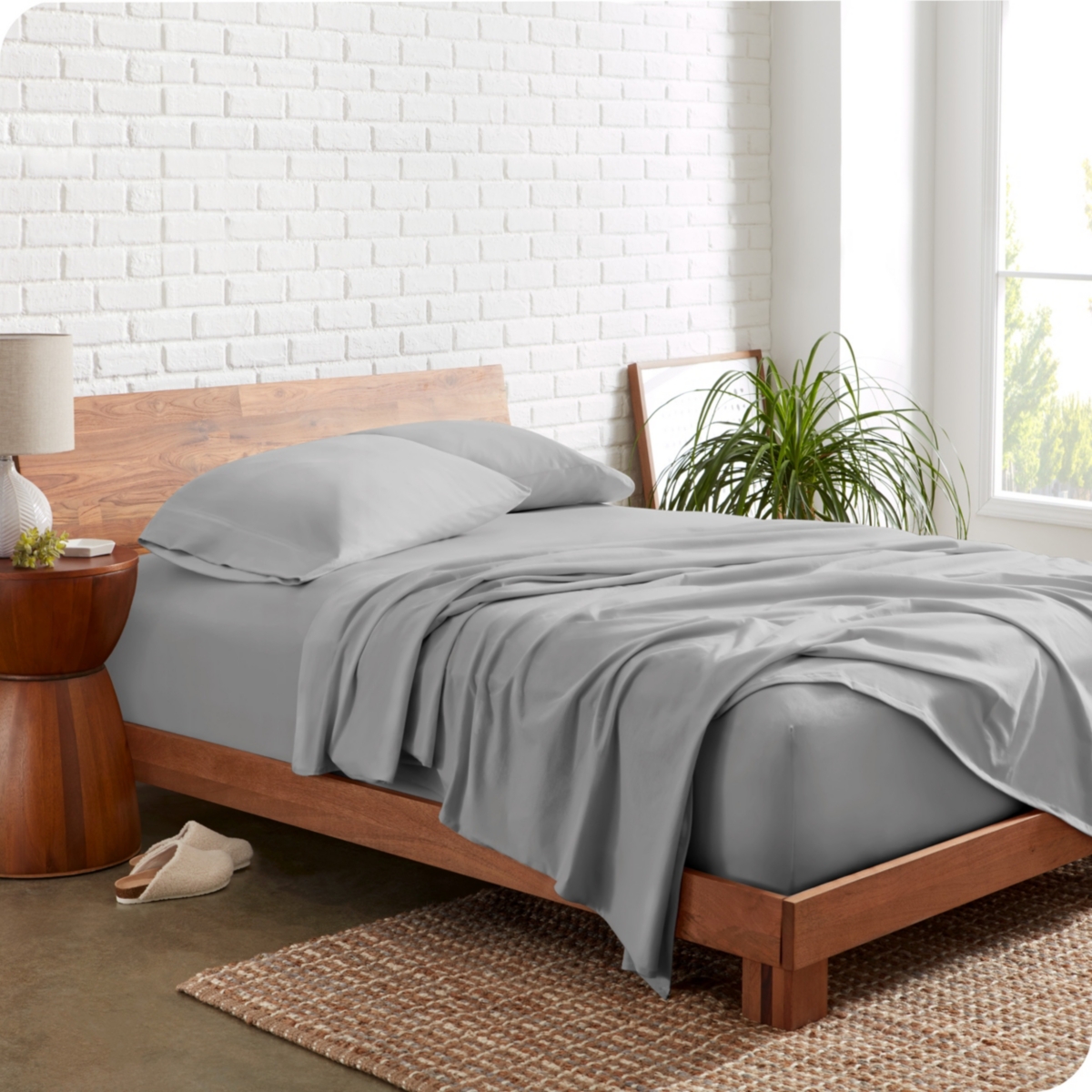 Click here for Bare Home Organic Jersey Sheet Set - Light grey prices