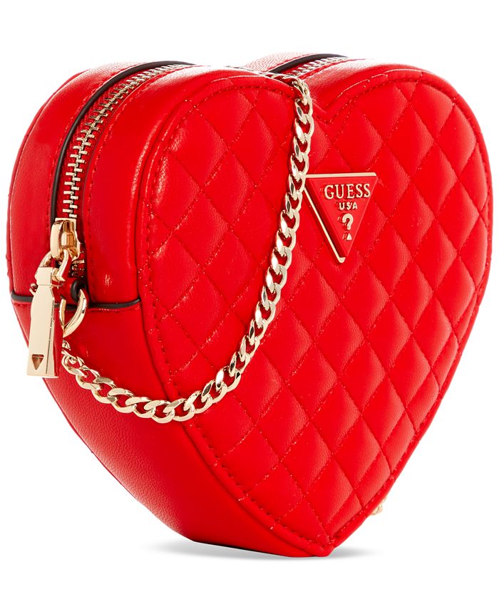 GUESS Rianee Quilted Heart Mini Crossbody Bag - Macy's