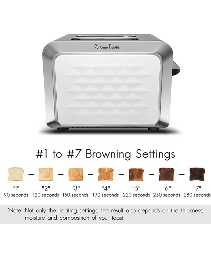 Mega Casa Toaster, Diamond Pattern, 2 Slice, Stainless Steel, Toaster ...