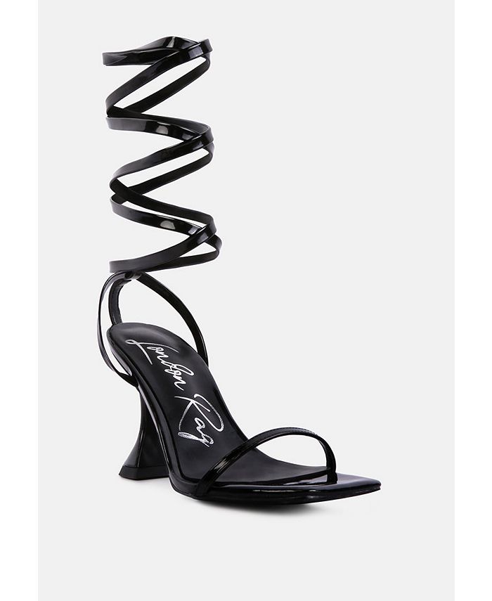 London Rag Women's Lewk Strappy Tie Up Spool Heel Sandals - Macy's