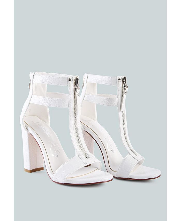 London Rag Women's Felicity Zip Up Block Heel Sandals - Macy's