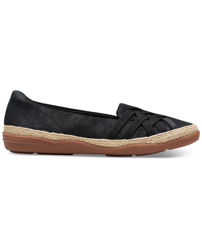Clarks Women's Elaina Petal Woven-Vamp Jute-Trim Flats - Macy's