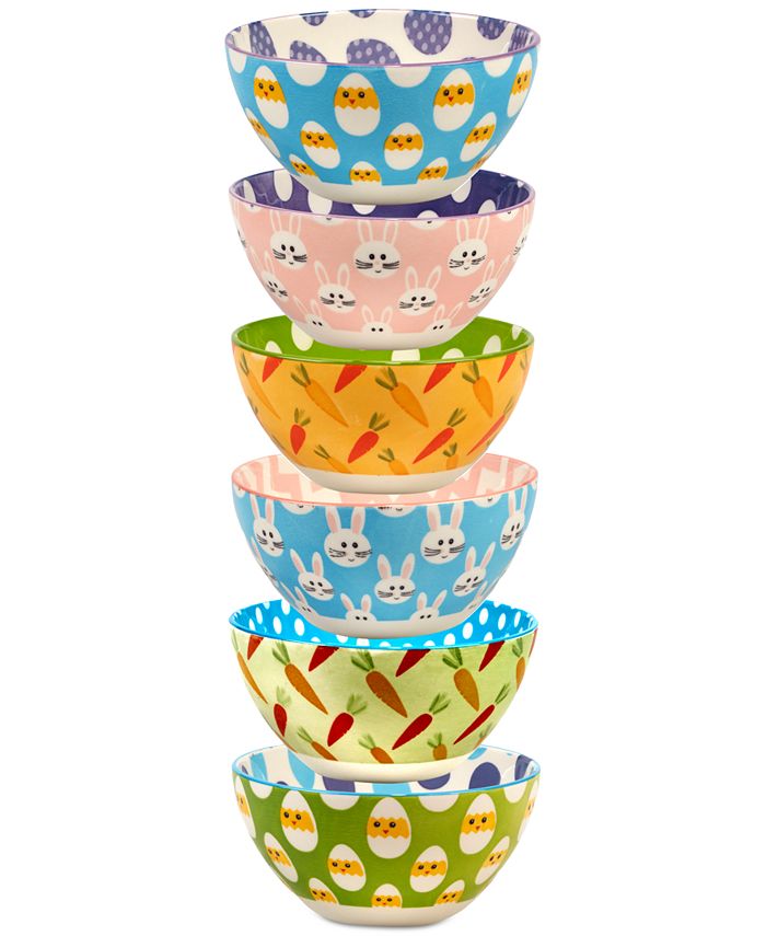 Certified International Easter Patterned Bowls, Set of 6 - Macy's
