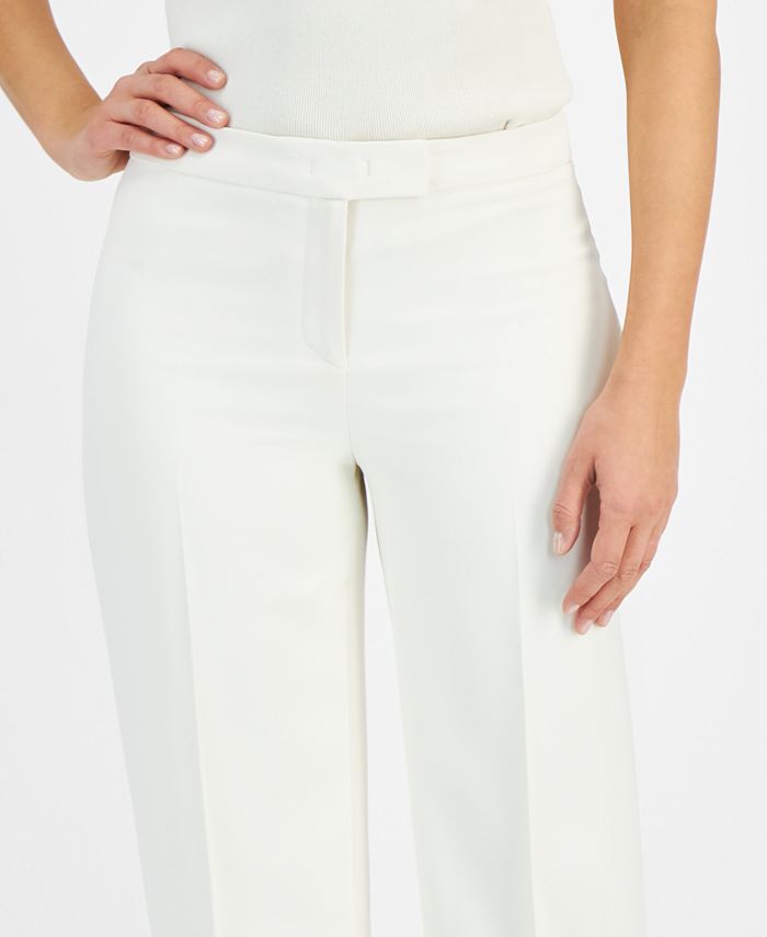 Anne Klein Women's Front-Fly Extended-Tab Mid Rise Pants - Macy's