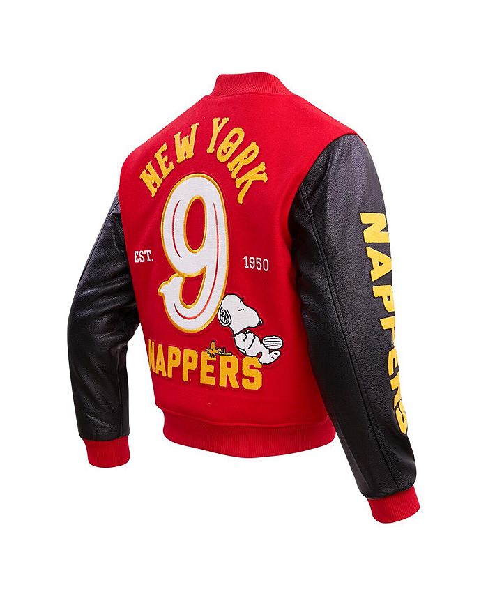 Freeze Max Men's Red Peanuts Snoopy New York Nappers Full-Zip Varsity ...