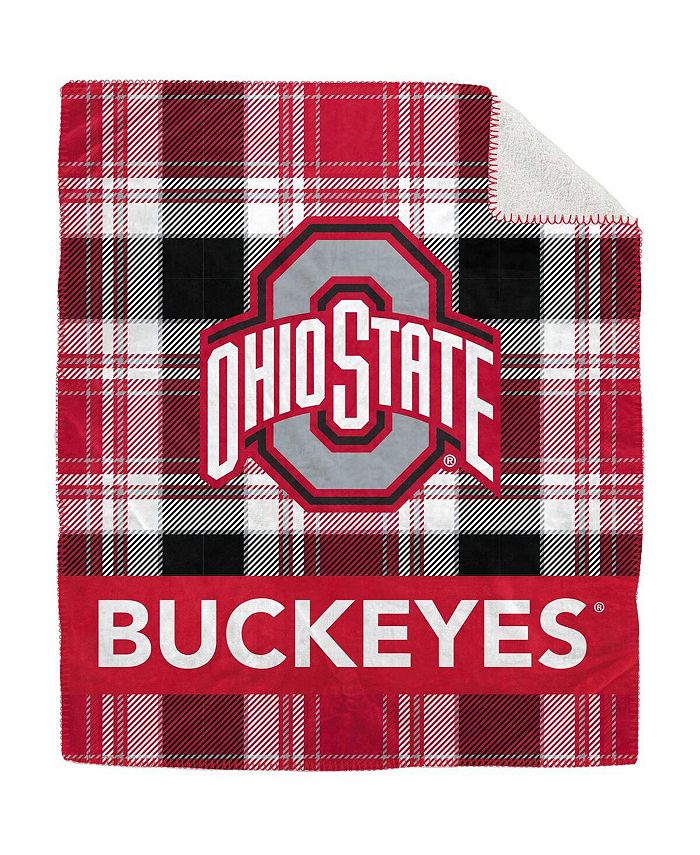 Pegasus Home Fashions Ohio State Buckeyes 50" x 60" Plaid Flannel ...