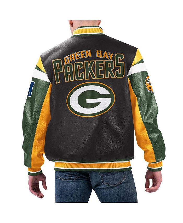 G-III Sports by Carl Banks Men's Black Green Bay Packers Full-Zip ...