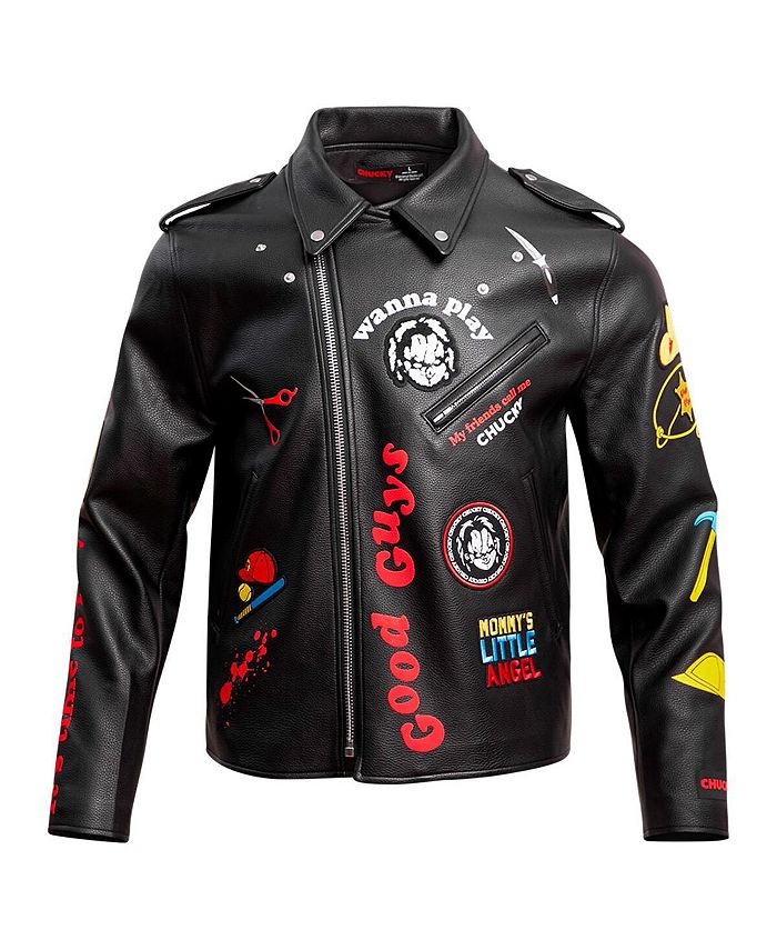 Freeze Max Men's Black Chucky Behead Chucky Biker Full-Zip Jacket - Macy's