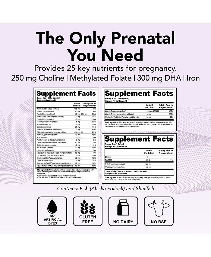 Theralogix TheraNatal Complete Prenatal Vitamin with DHA (13 Week ...
