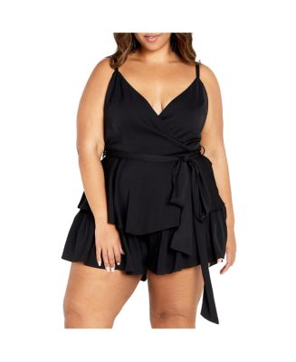 Plus Size Party Wrap Playsuit - Macy's