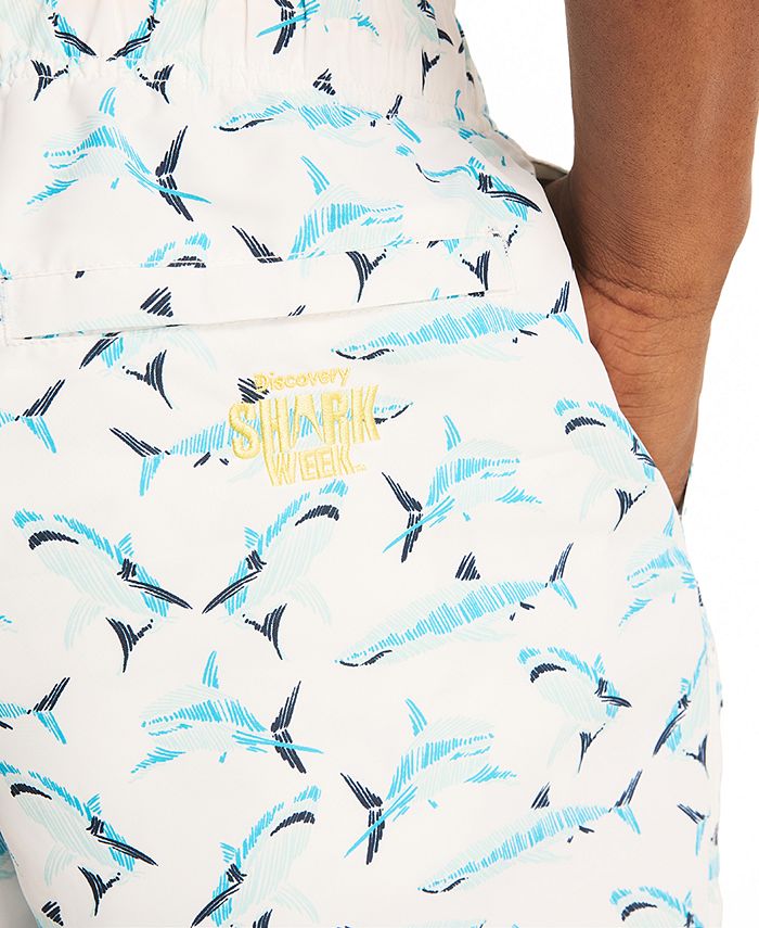 Nautica Men's Shark Week Printed 6" Swim Trunks - Macy's
