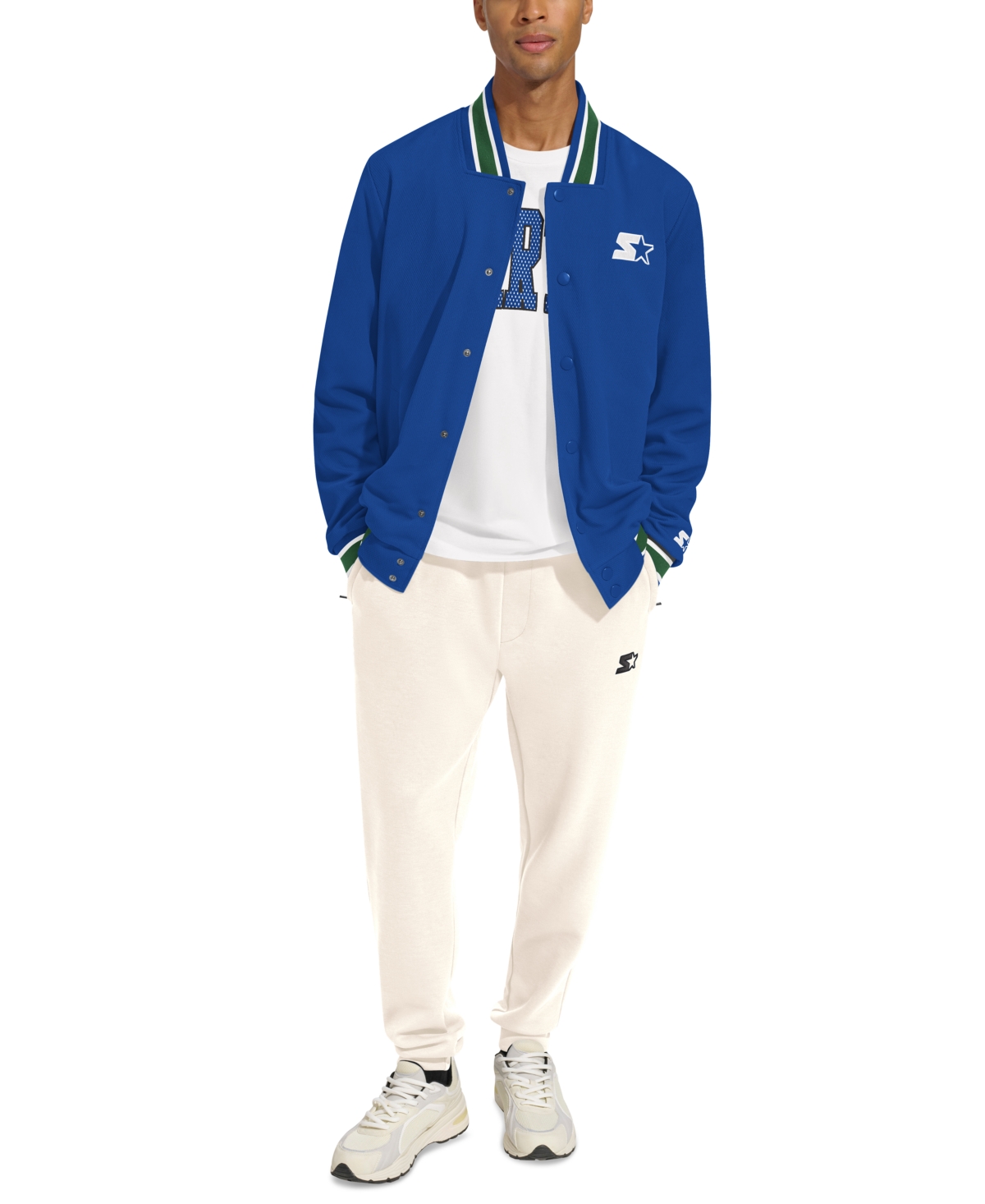 Starter Men's Secret Weapon Classic-Fit Mesh Varsity Jacket - White ...