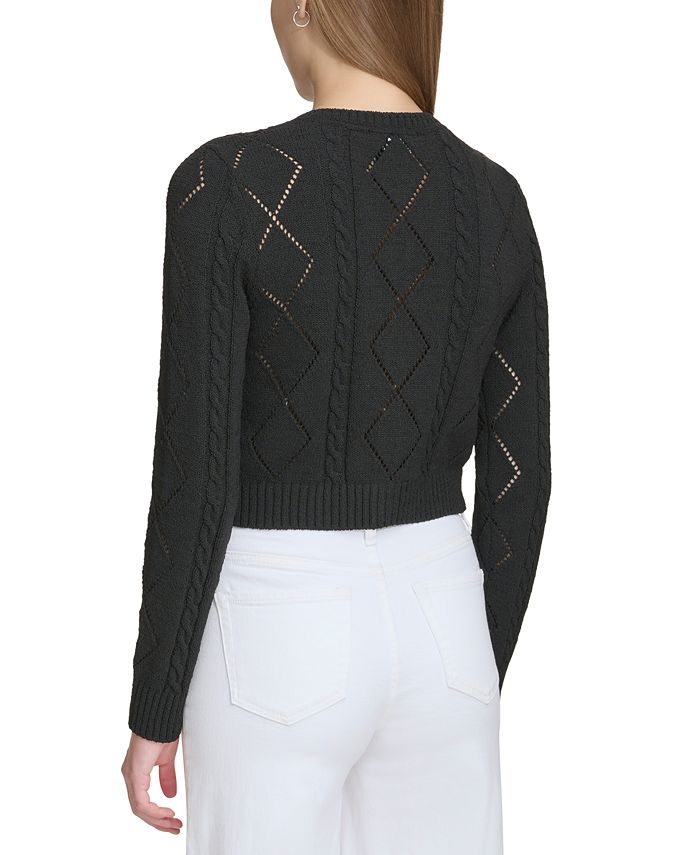 DKNY Jeans Women's Diamond-Shaped Pointelle Cardigan - Macy's