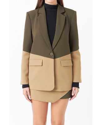 Women's Contrast Color Blazer