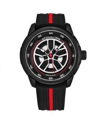 Men's 984 Quartz 44mm Aviator Multi Layered Dial Silicone Strap Men's ...