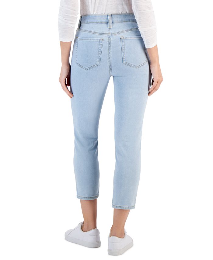 Style & Co Petite Mid-Rise Curvy Roll-Cuff Embroidered Capri Jeans ...