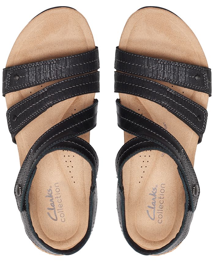 Clarks Women's Calenne Clara Strappy Wedge Sandals - Macy's