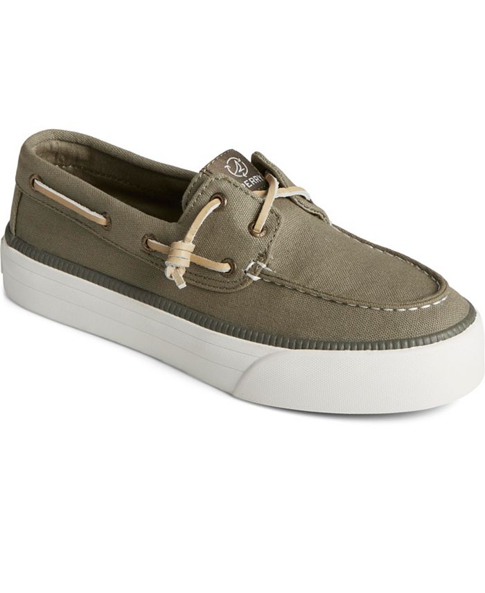 Sperry Women's Sea cycled Bahama 3.0 Platform Textile Green Boat Shoe ...