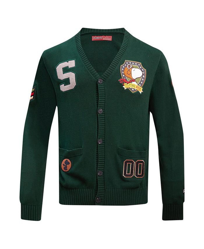 Freeze Max Men's Forest Green Peanuts Snoopy Top Dog Cardigan - Macy's