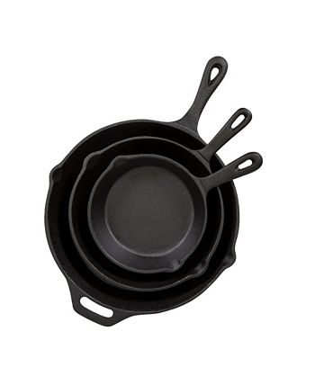 Stansport Stan sport Pre-Seasoned Cast Iron Frying Pans - 3 Piece Set ...