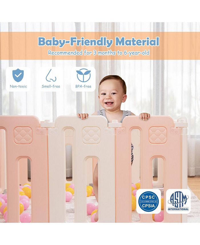 Slickblue 16 Panels Baby Safety Playpen with Drawing Board - Macy's