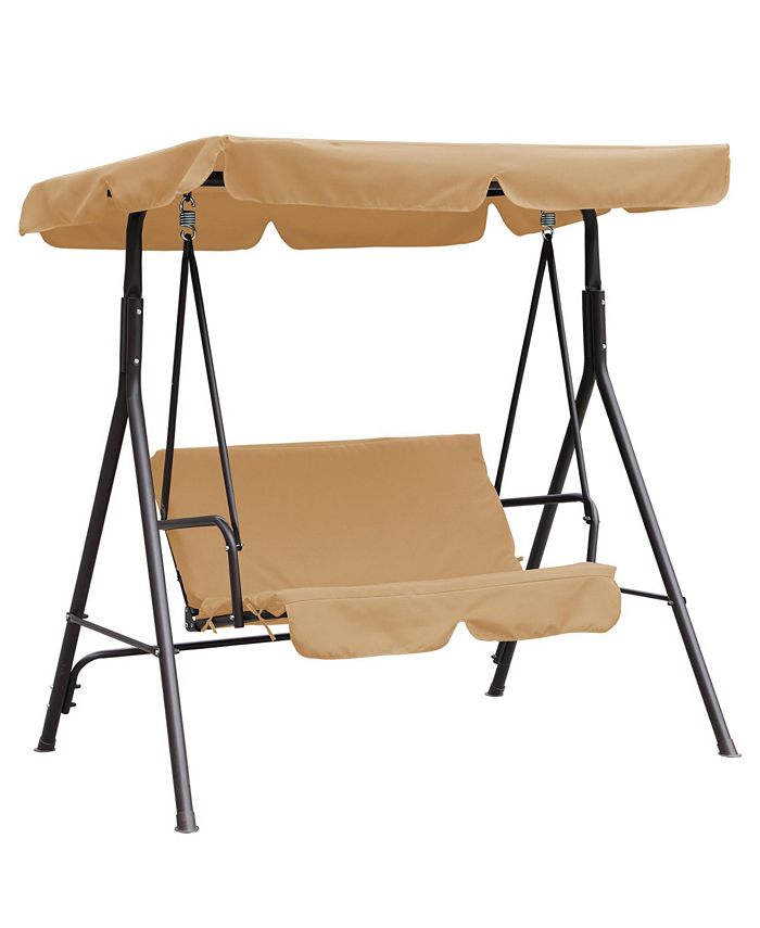 Mondawe Two Person Porch Swing Bench with Adjustable Canopy & Removable ...