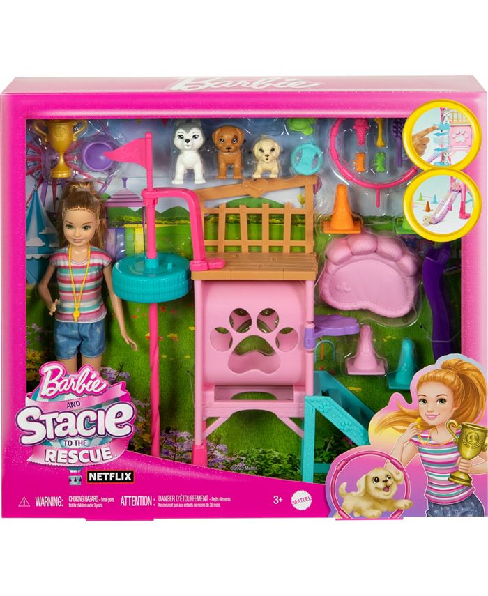 Barbie and Stacie to the Rescue Puppy Playground Play Set with Doll, 3 ...