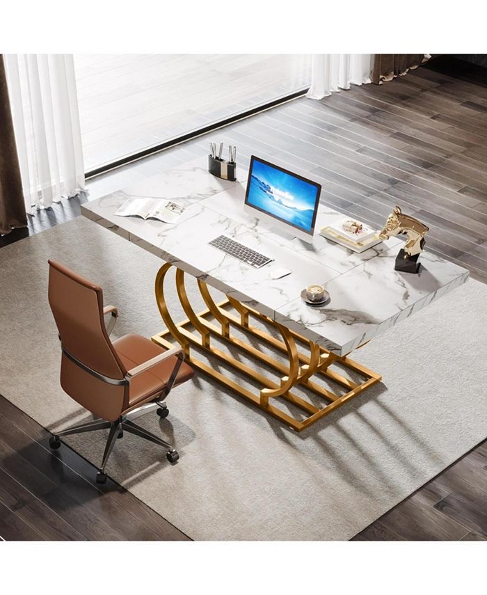 Tribesigns Tribe signs 63" Modern Office Desk, Executive Desk, Large ...