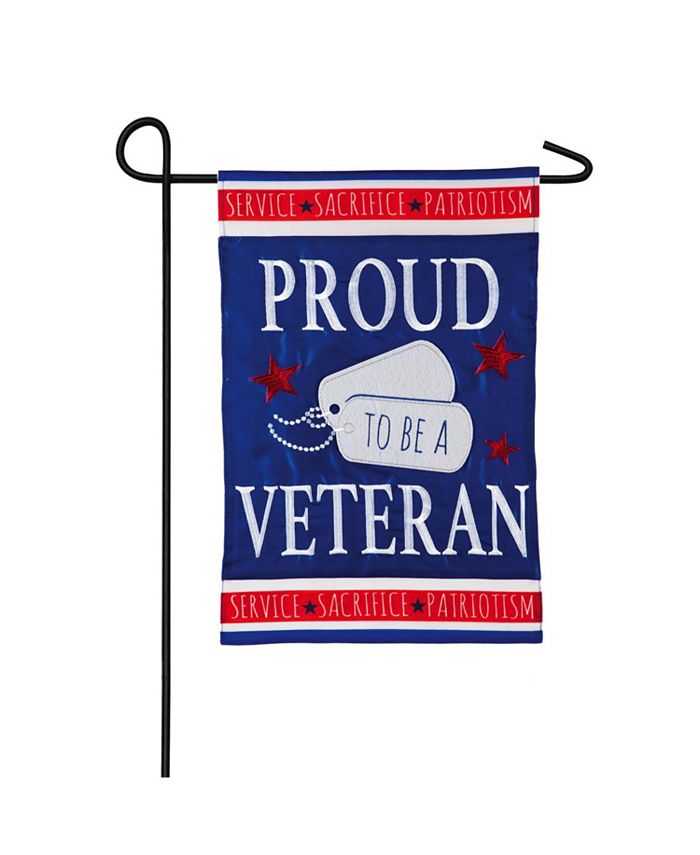 Evergreen Flag Proud Veteran Garden Applique Flag 12.5 x 18 Inches ...