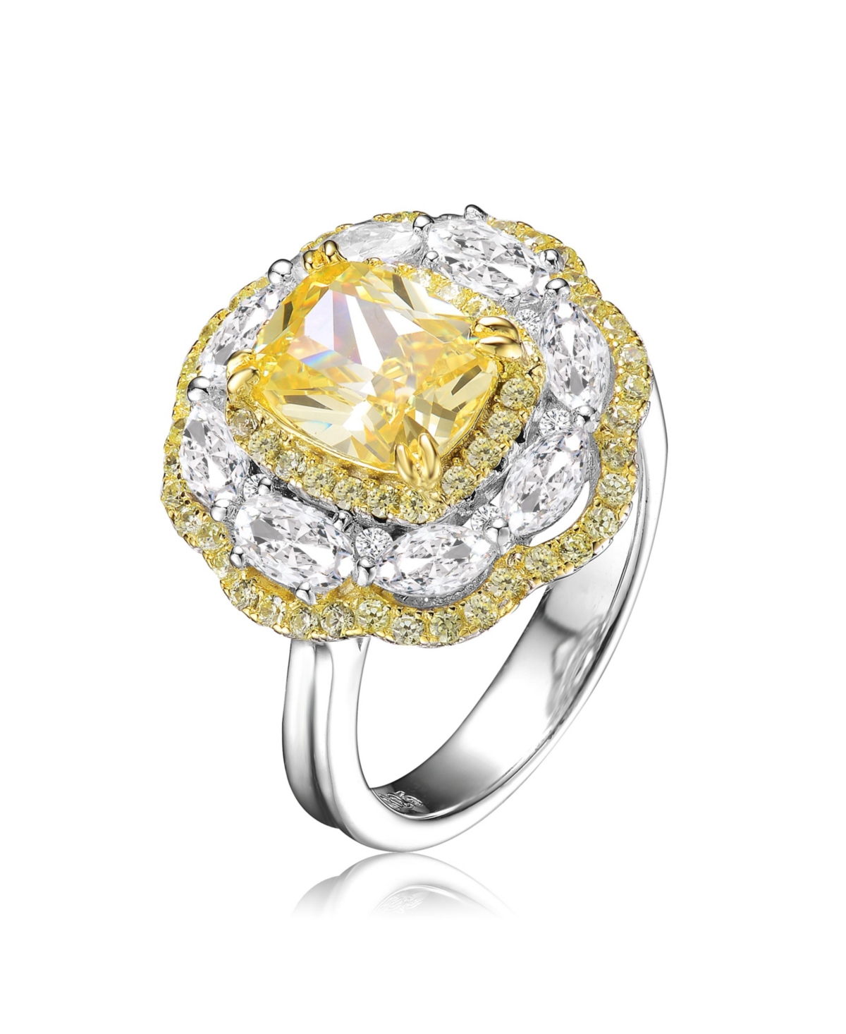 Click here for Sterling Silver White Gold Plated with Yellow Cont... prices