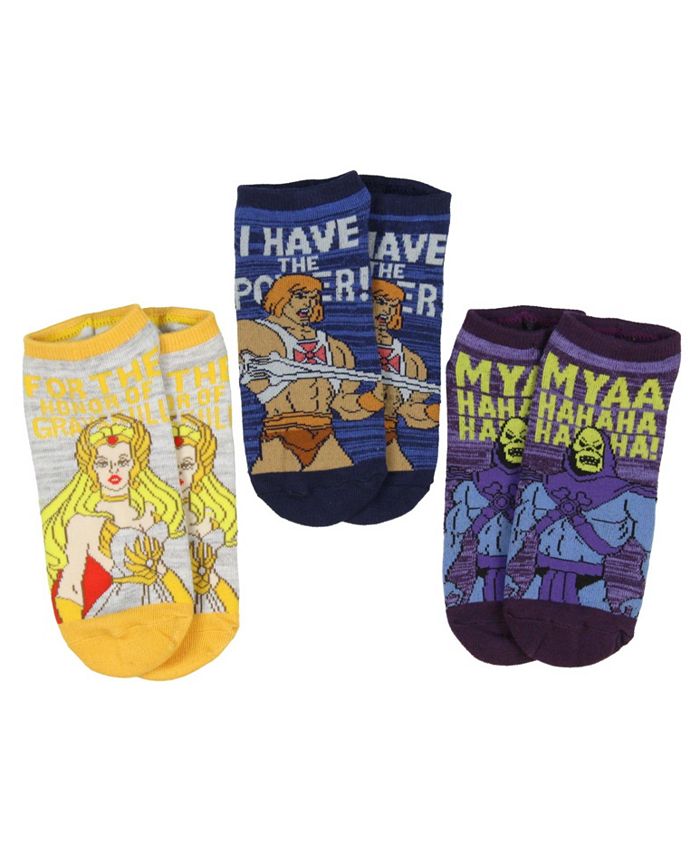 Masters Of the Universe Character Ankle Socks He-man Skeletor She-ra 3 ...