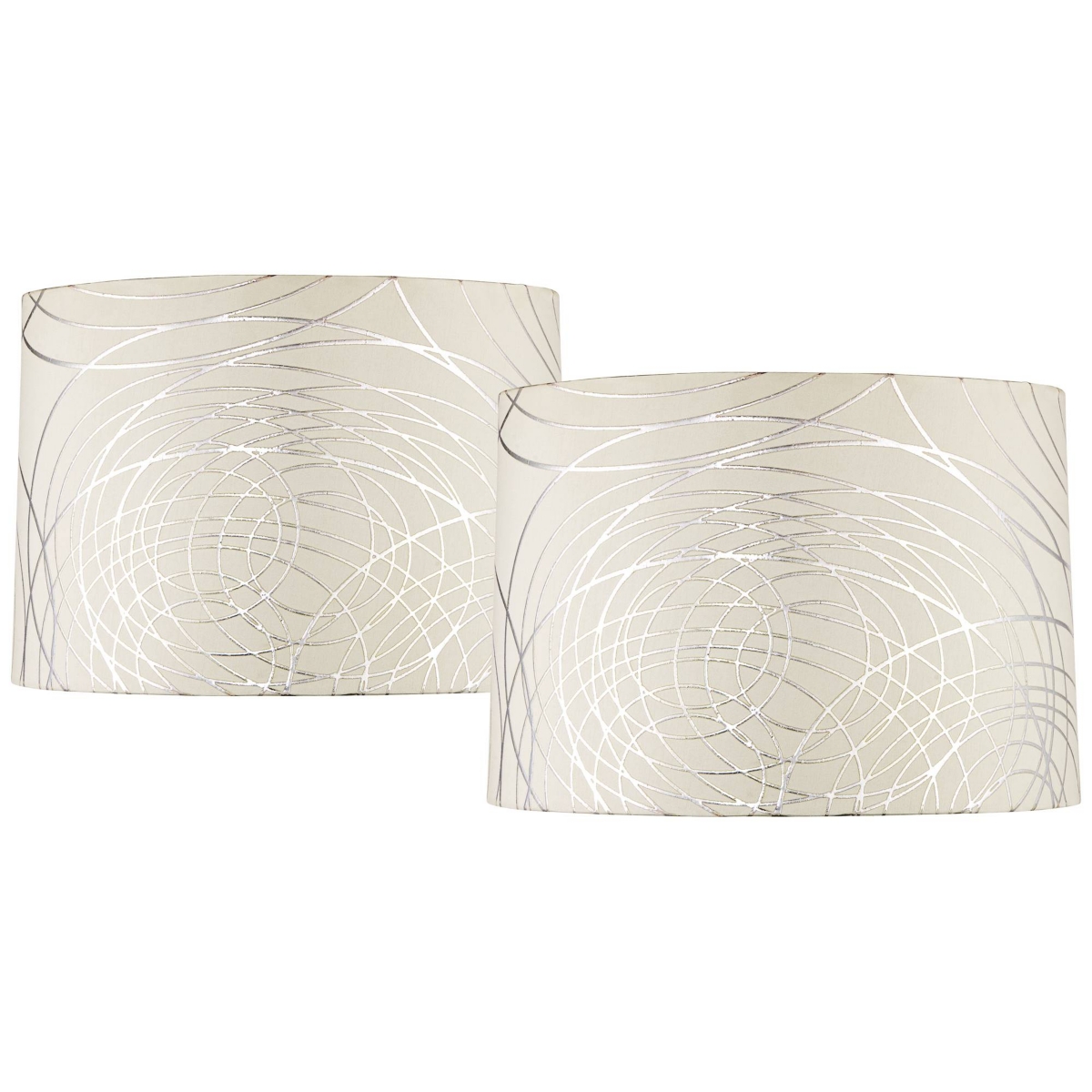 Click here for Springcrest Set of 2 Drum Lamp Shades Off-White Si... prices