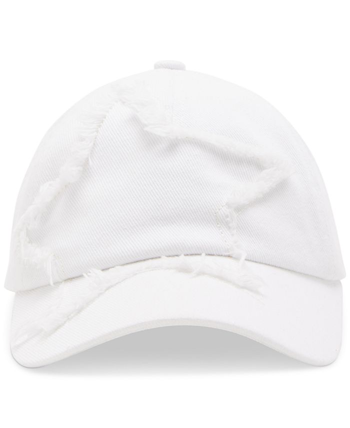 Steve Madden Women's Distressed Denim Baseball Cap - Macy's