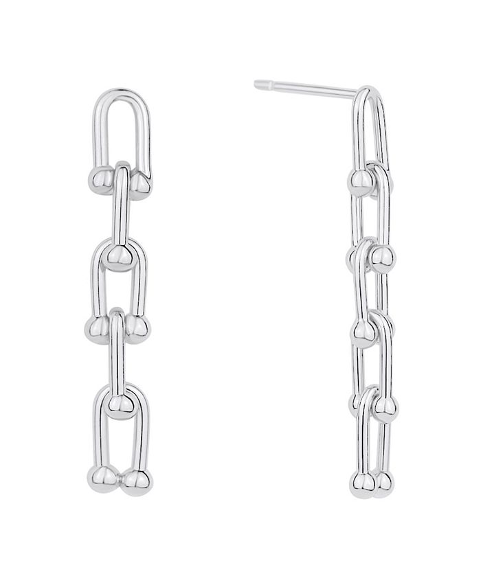 And Now This Drop 18K Gold Plated or Silver Plated Link Earring - Macy's