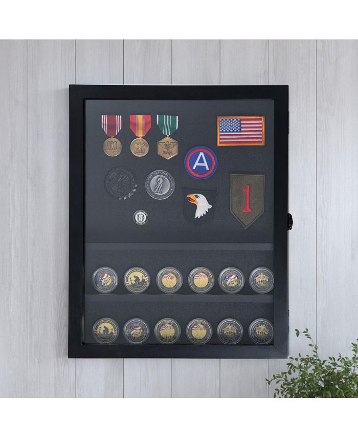 HBCY Creations Medals Display Case - Solid Wood With Acrylic Window ...