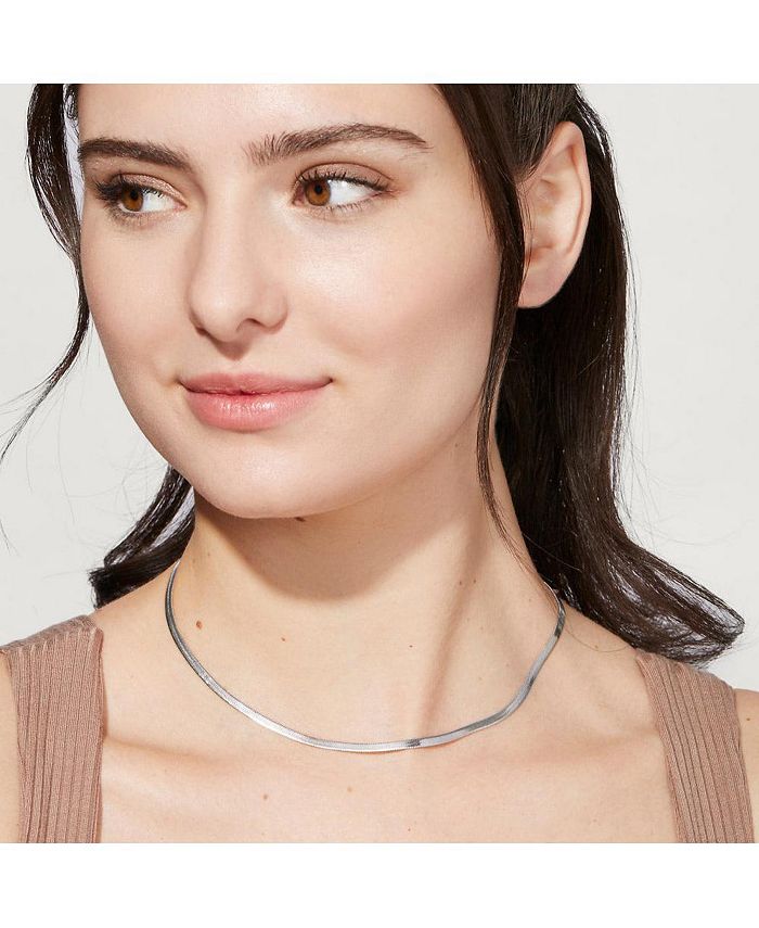 Ana Luisa Herringbone Chain Necklace - Ina Silver - Macy's