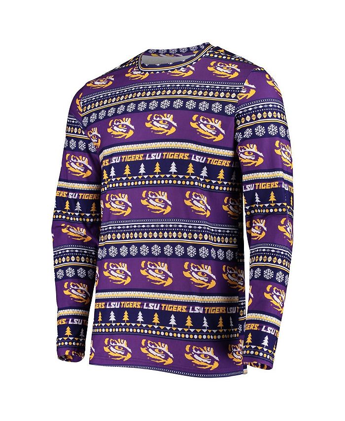 Concepts Sport Men's Purple LSU Tigers Ugly Sweater Knit Long Sleeve ...