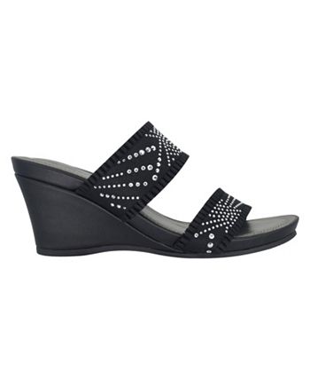 Impo Women's Verbena Embellished Stretch Wedge Sandals - Macy's