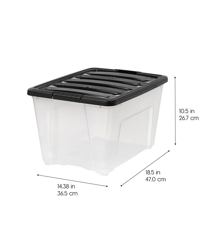 IRIS USA 32 Quart Stackable Plastic Storage Bins with Lids and Latching ...