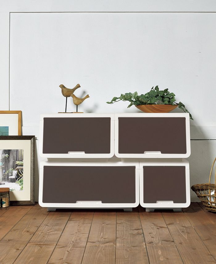 JEJ Astage Small Brown Bin with Flip-Open Lid - Macy's