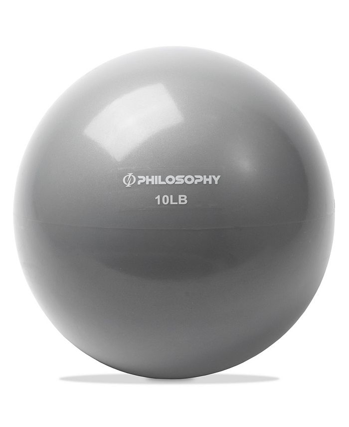 Philosophy Gym Toning Ball, 10 LB, Gray - Soft Weighted Mini Medicine ...