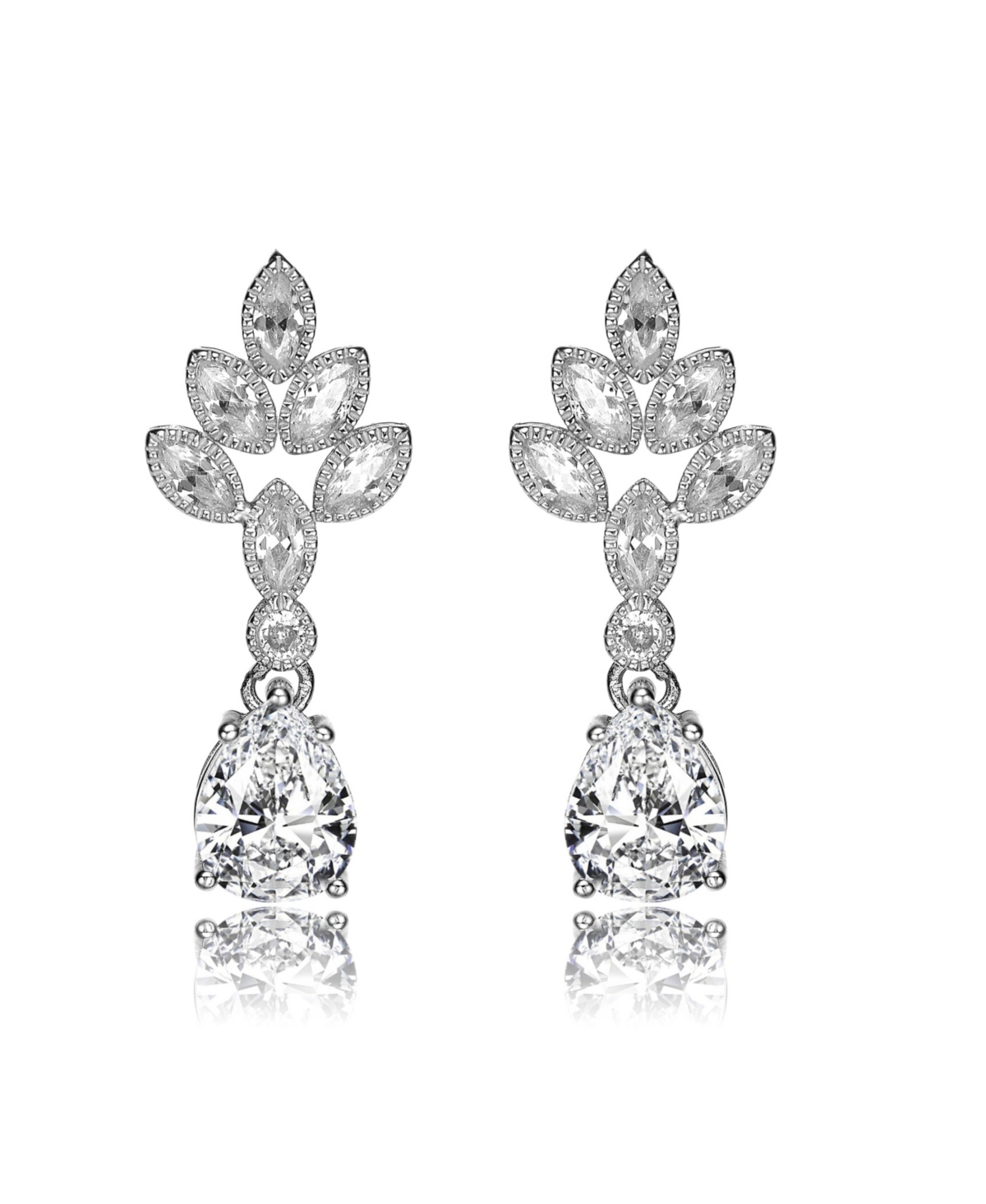 Click here for Chic Sterling Silver White Gold Plated Clear Cubic... prices