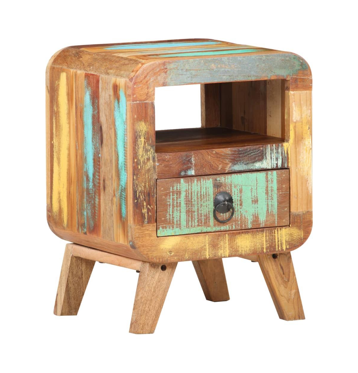 Click here for Bedside Cabinet 11.8x11.8x16.1 Solid Reclaimed Woo... prices